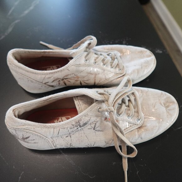 Vans | Shoes | Womens Vans Floral 85 In Good Condition Cream Color ...